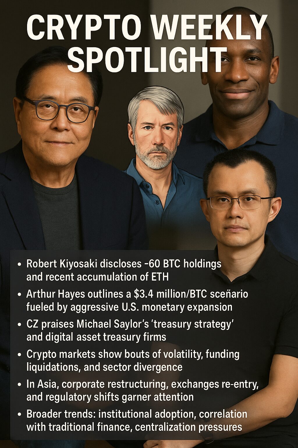 Crypto Weekly Spotlight: Kiyosaki’s BTC/ETH, Hayes’s $3.4M Bitcoin Curve, and Treasury-Driven ...