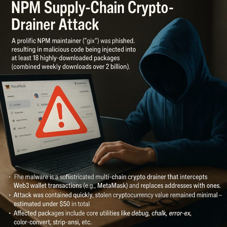 Insider Phishing Leads to Massive NPM Supply-Chain Crypto-Drainer Attack - Dzilla Pte. Ltd ...