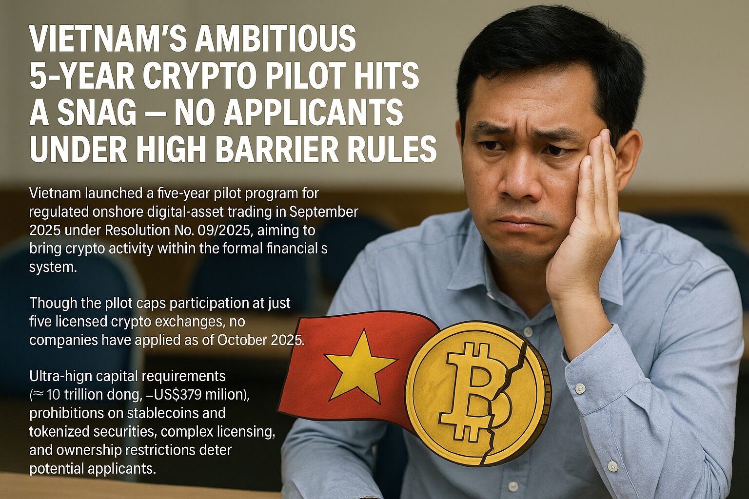 Vietnam’s Ambitious 5-Year Crypto Pilot Hits a Snag — No Applicants under High Barrier Rules ...