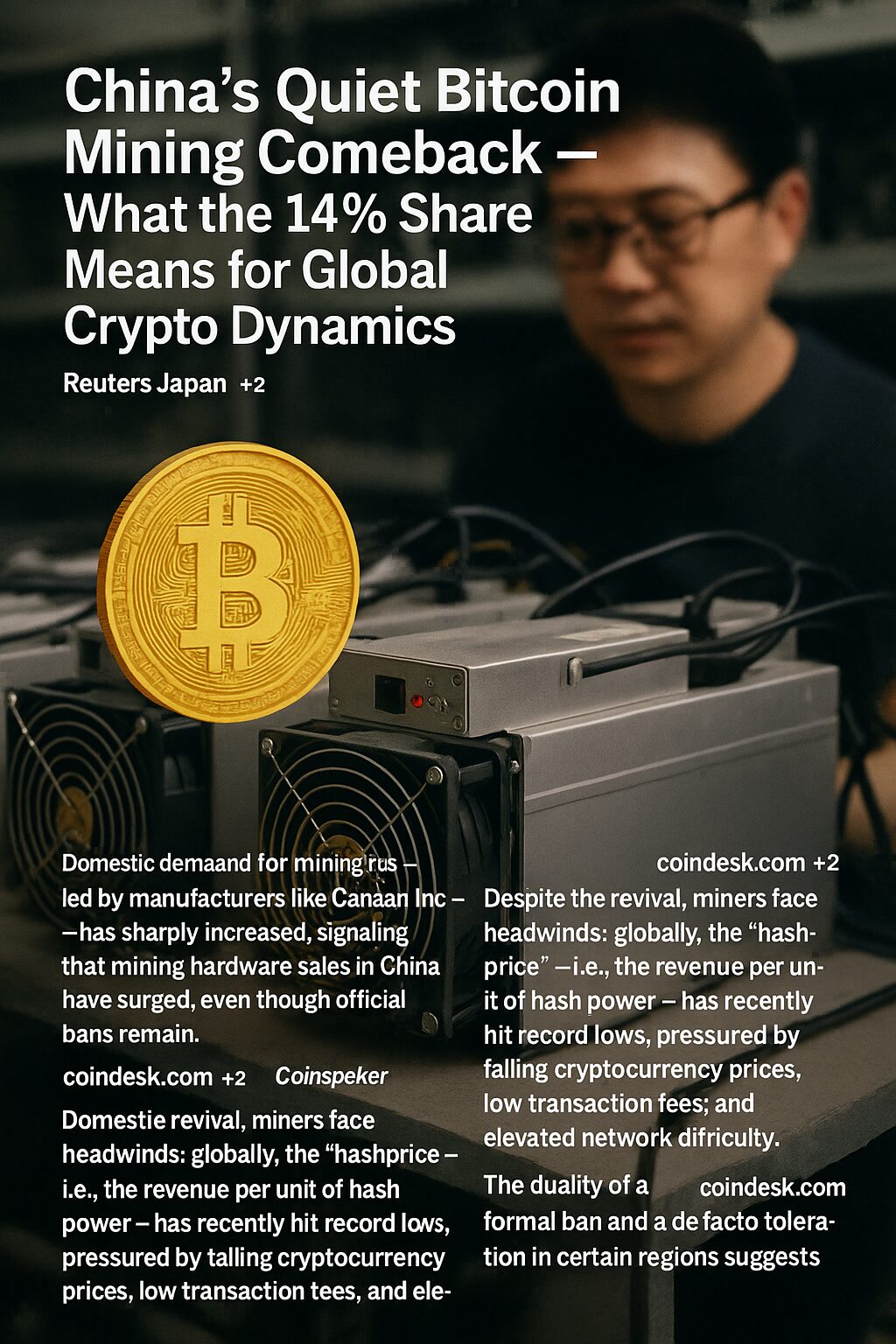 China’s Quiet Bitcoin Mining Comeback — What the 14% Share Means for ...