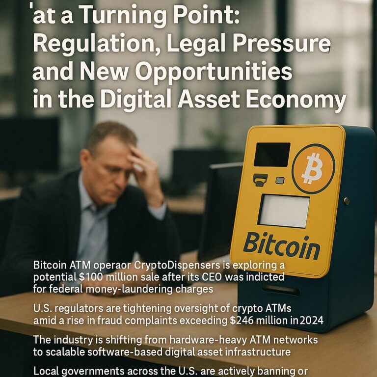 The Bitcoin ATM Industry at a Turning Point: Regulation, Legal Pressure ...