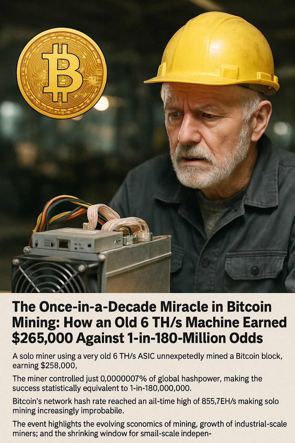 The Once-in-a-Decade Miracle in Bitcoin Mining: How an Old 6 TH/s ...