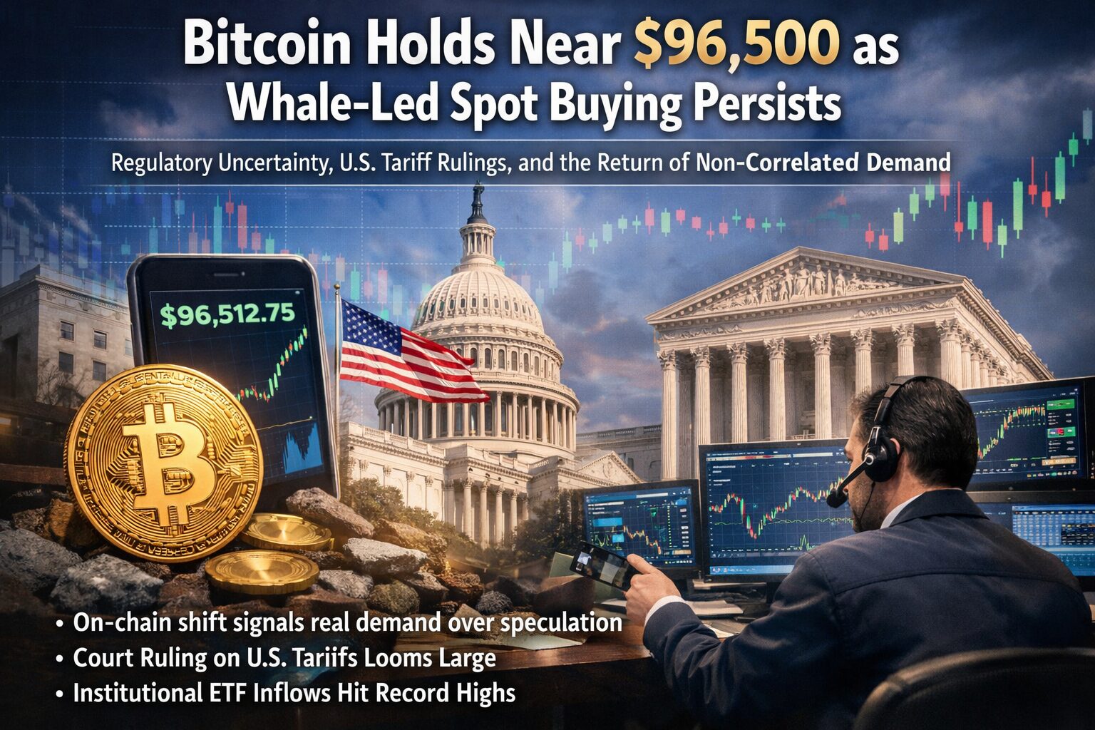 Bitcoin Holds Near $96,500 as Whale-Led Spot Buying Persists Regulatory ...